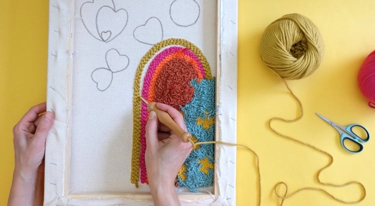 Tuto cadre déco punch Needle par Chaumière Oiseau avec DMC | Cultura